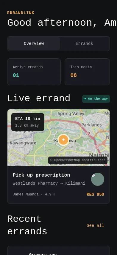 ErrandLink Tracker App