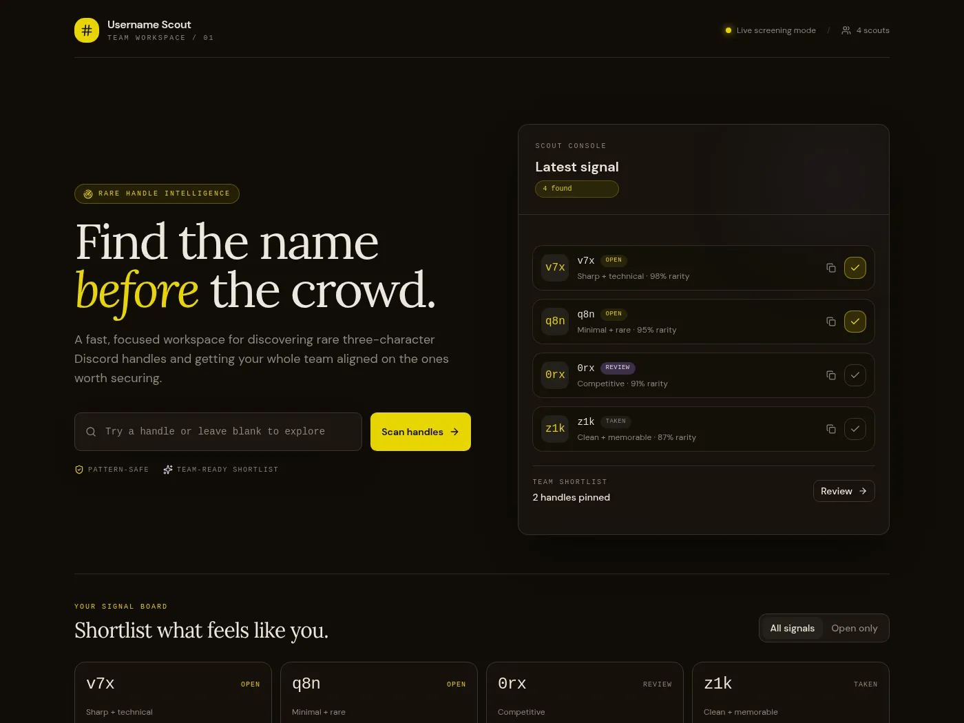Discord Username Scout