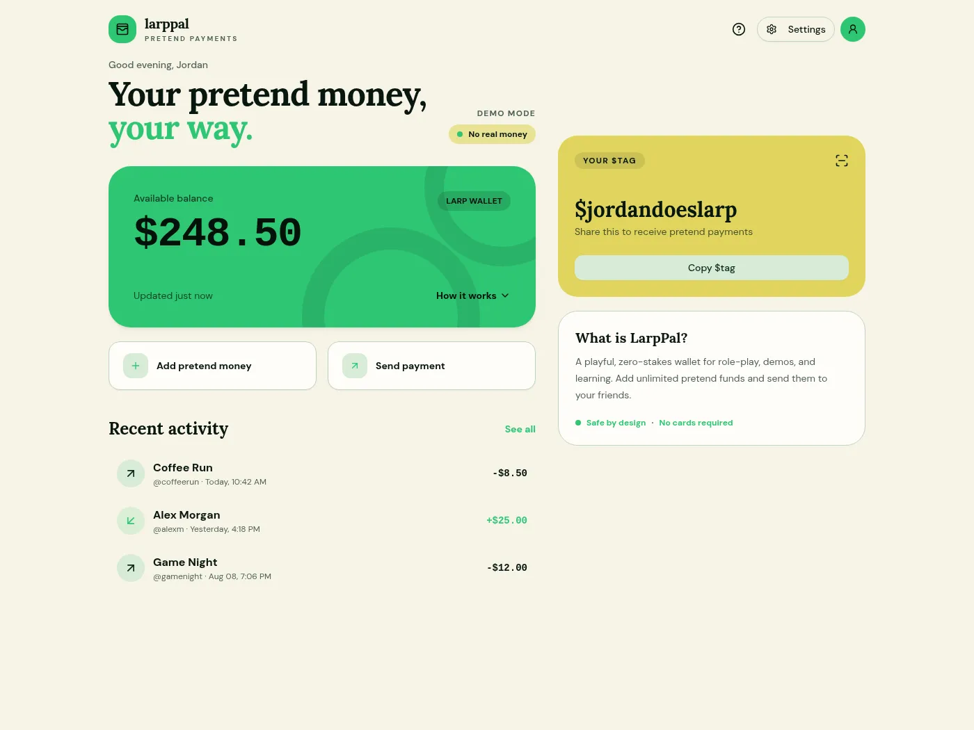 LarpPal Payments