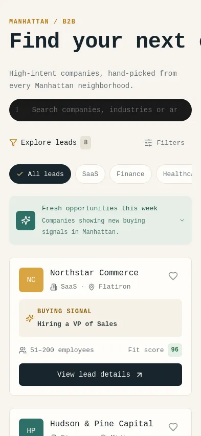 Manhattan B2B Lead Finder