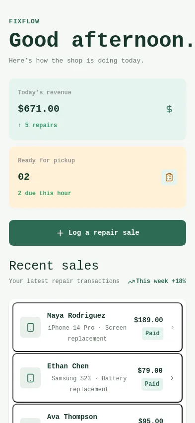 Repair Sales Tracker