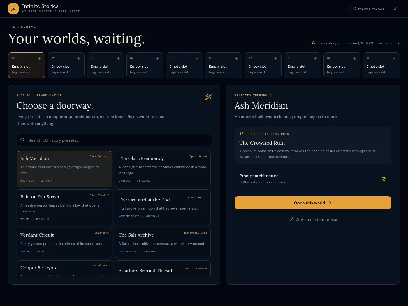 Infinite Stories AI