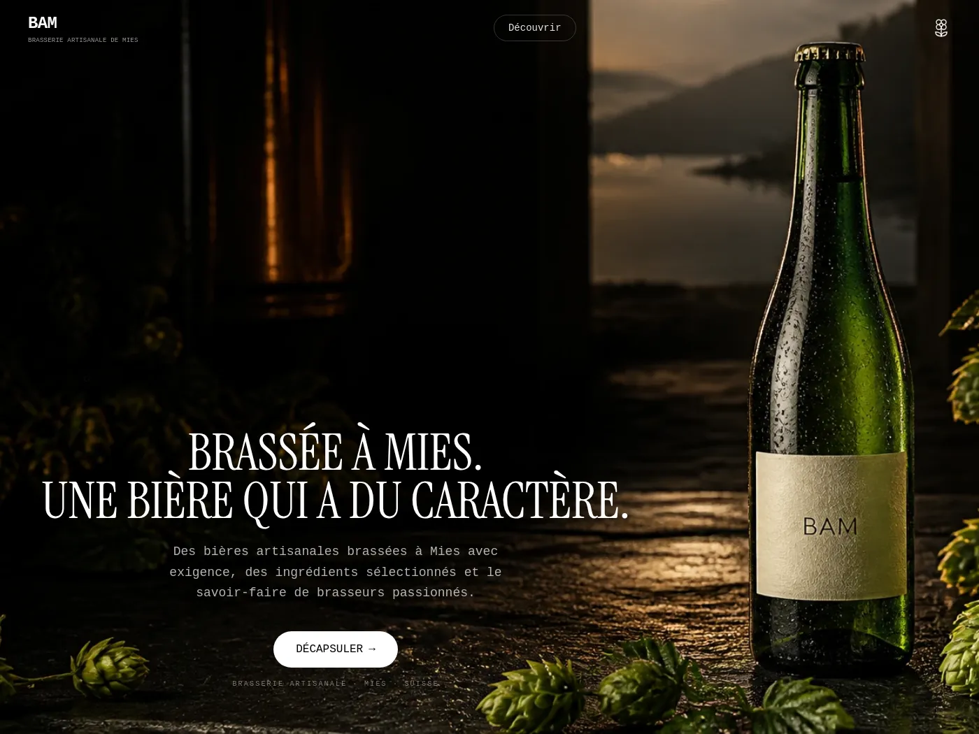 BAM Cinematic Landing Page