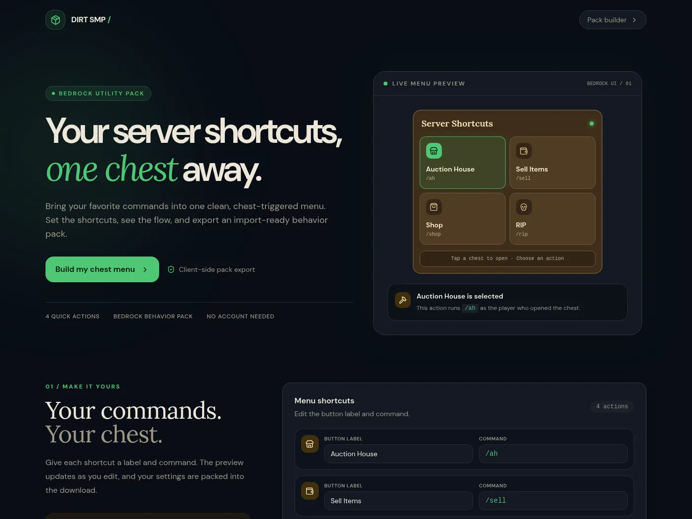 MCPE Chest Command UI