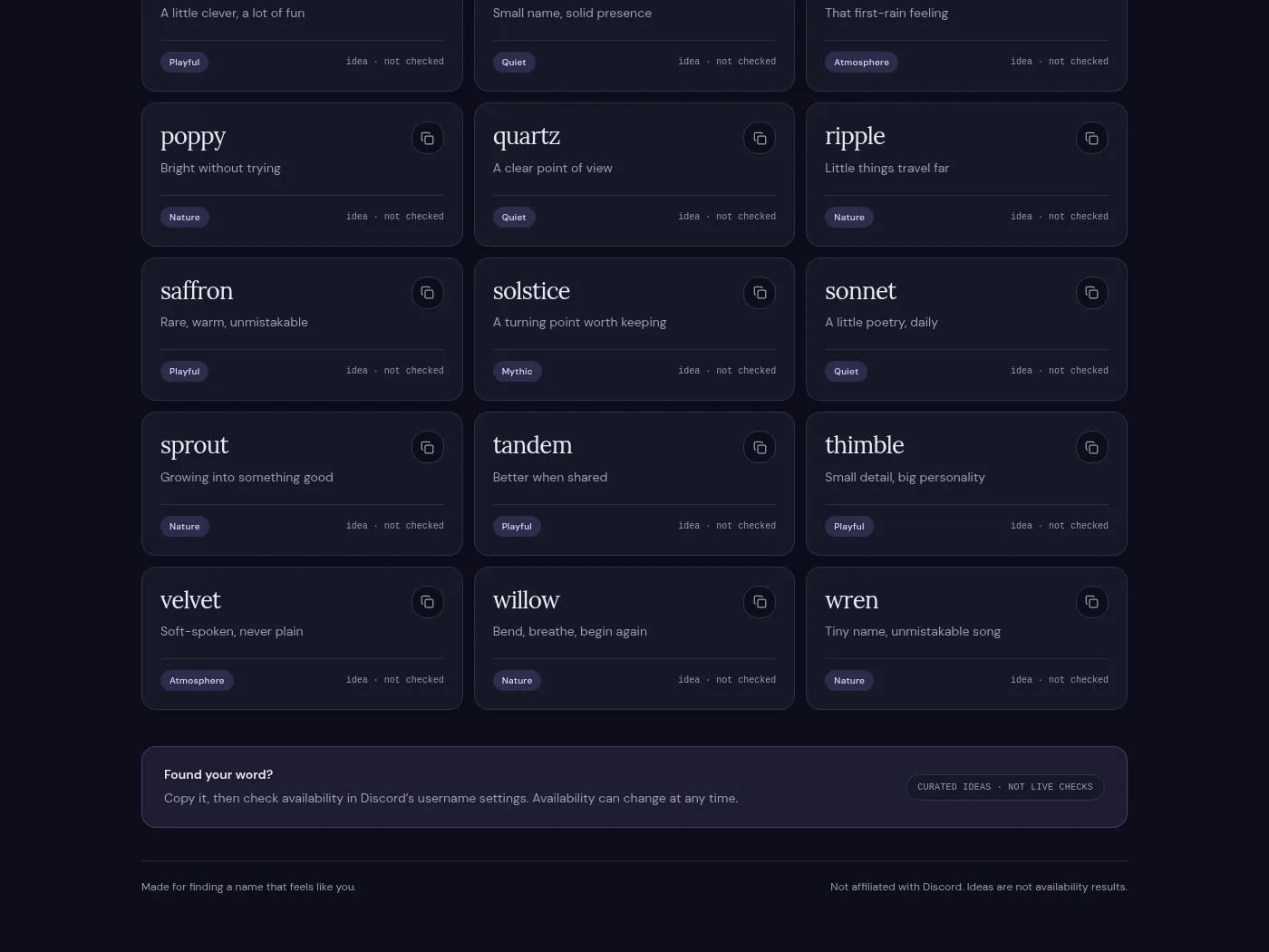 Wordcord Username Explorer