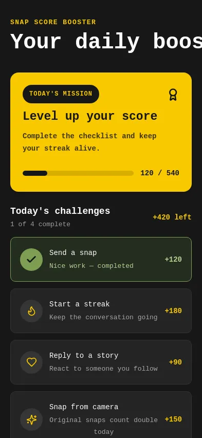 Snap Score Booster