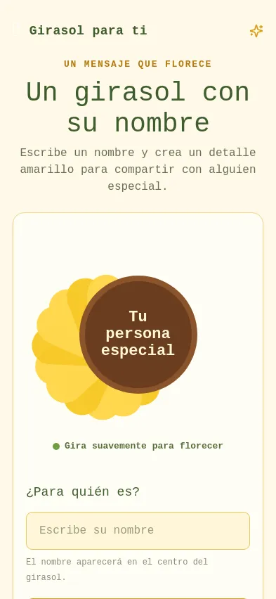 Sunflower Name Sender