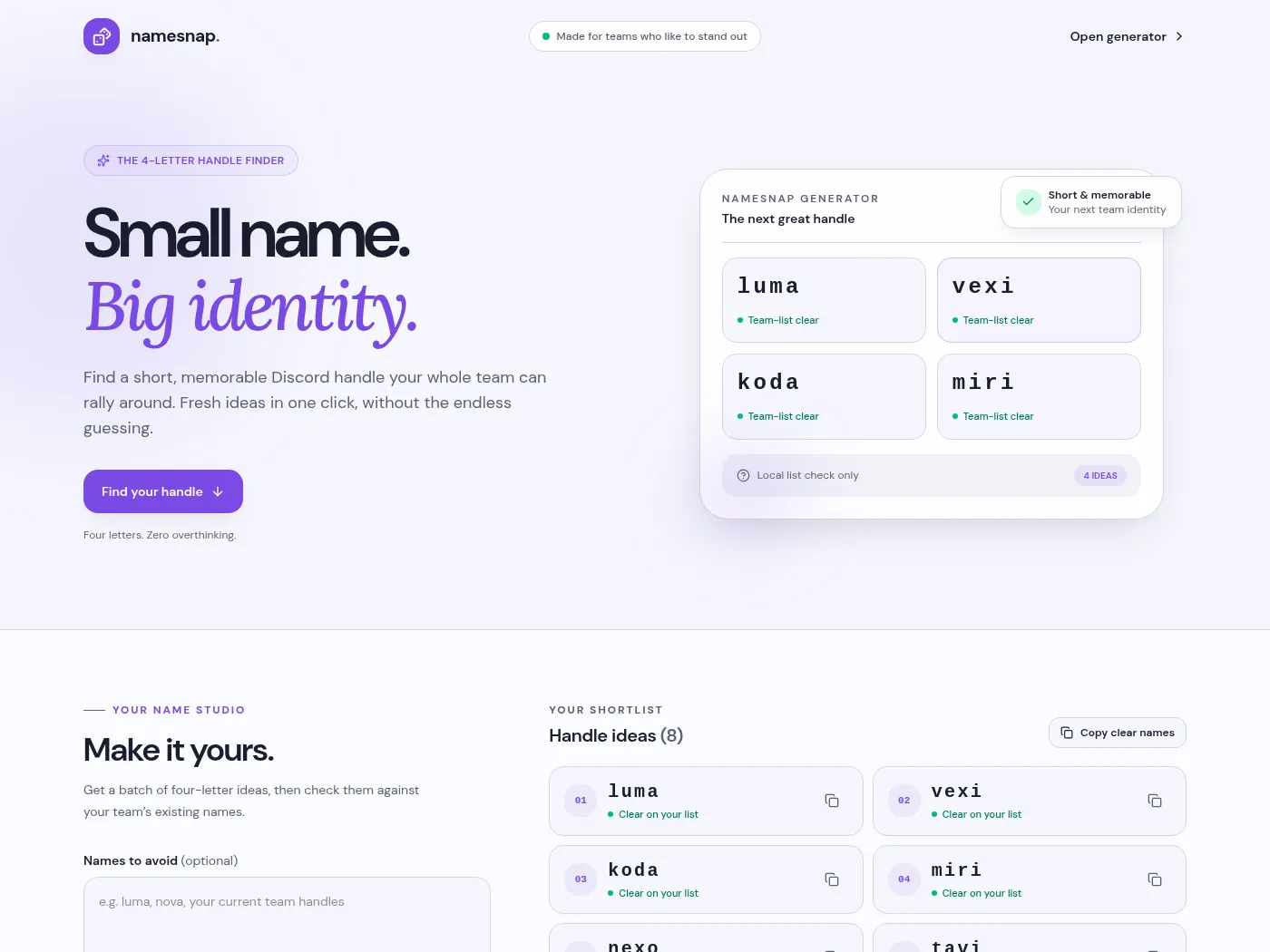 NameSnap Discord Finder