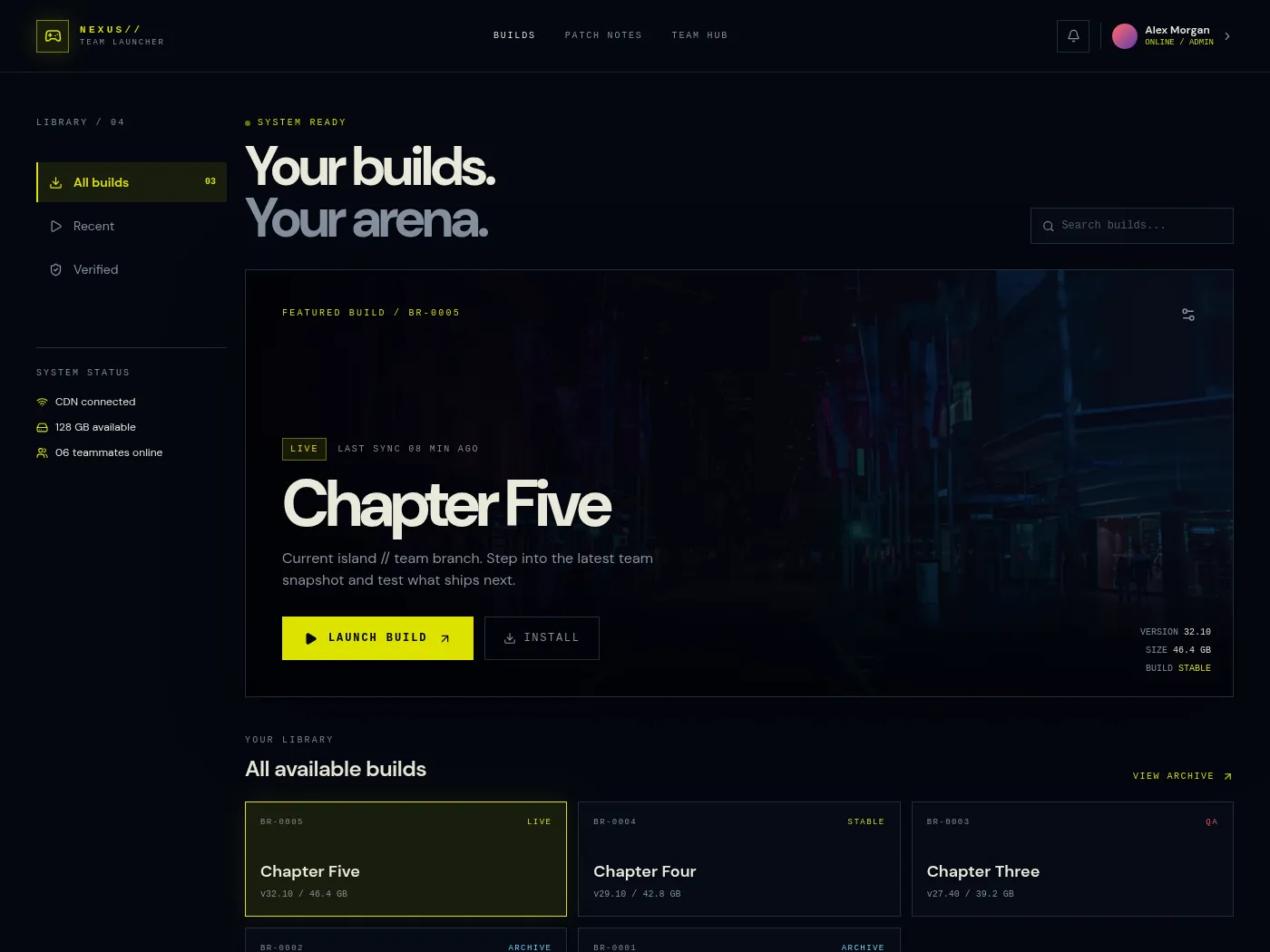 Neon Game Launcher UI