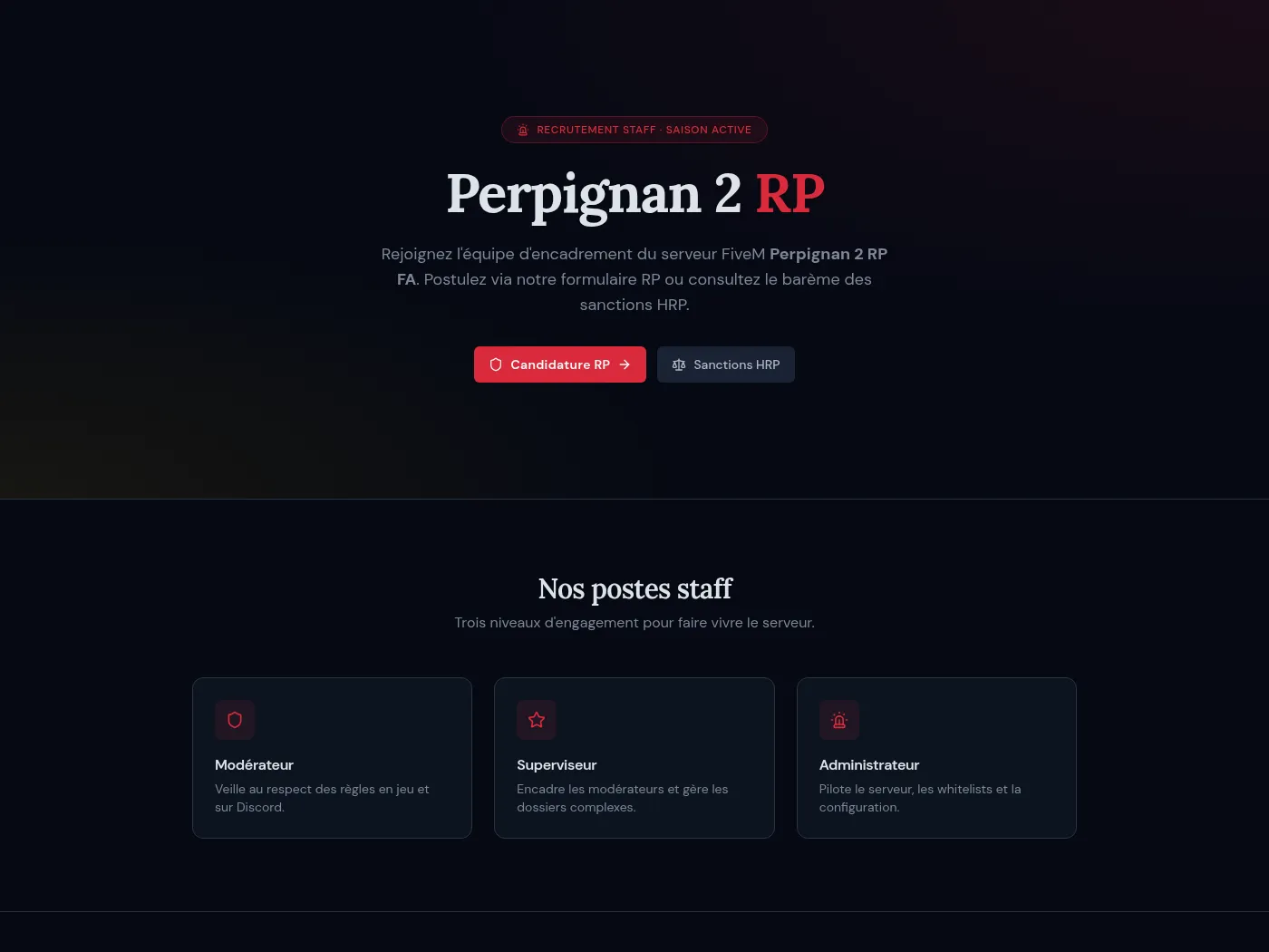 Perpignan 2 RP Staff Portal