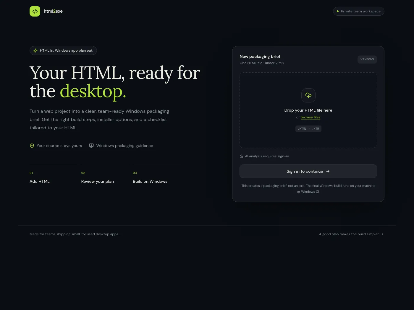 HTML2EXE AI Converter
