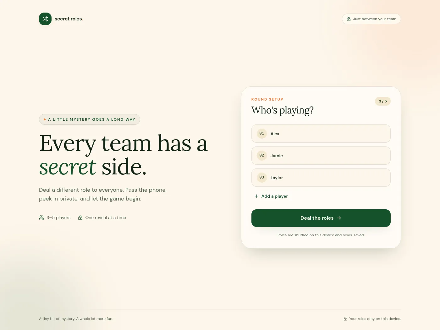 Secret Role Picker