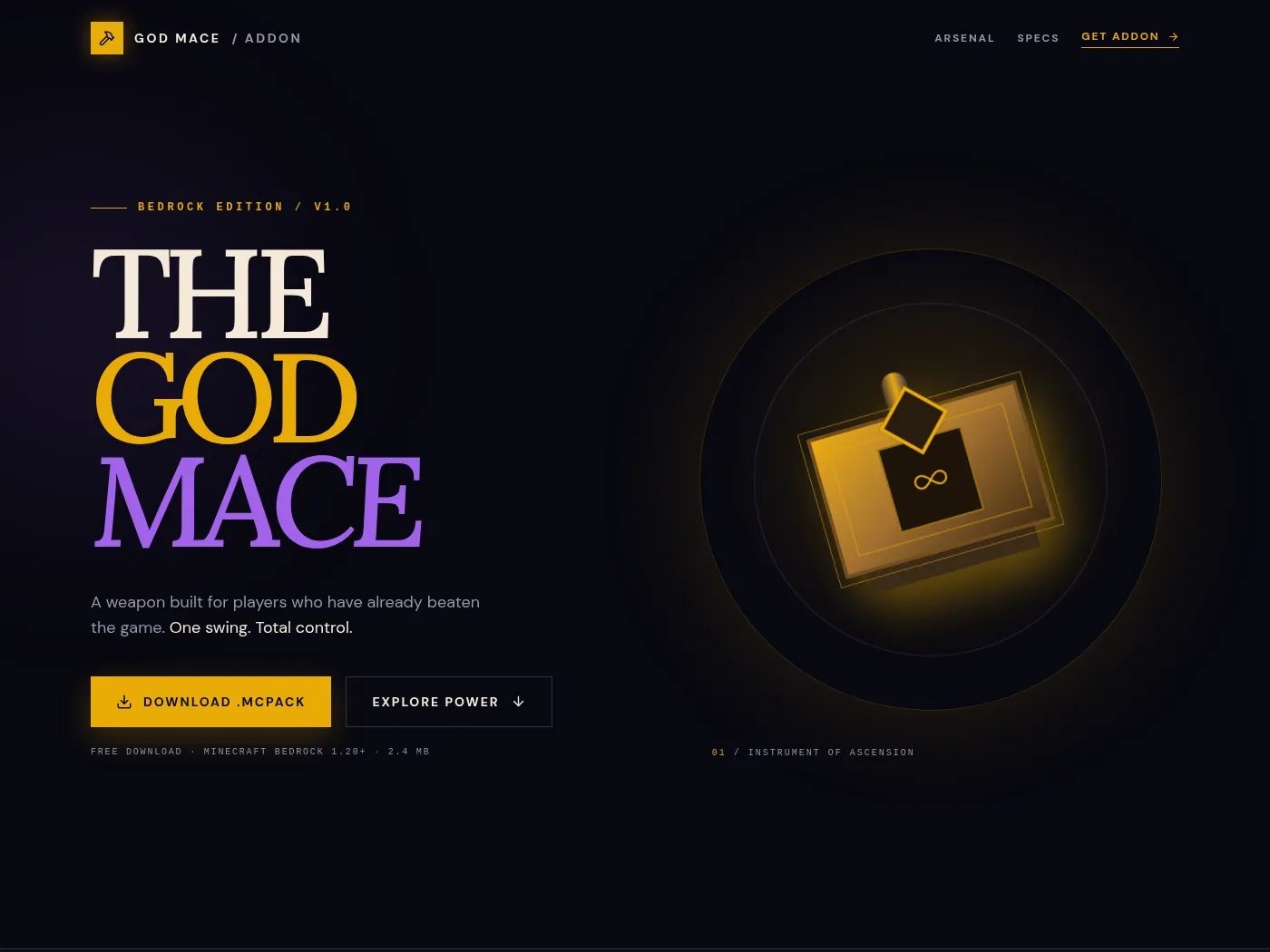 God Mace Minecraft Addon