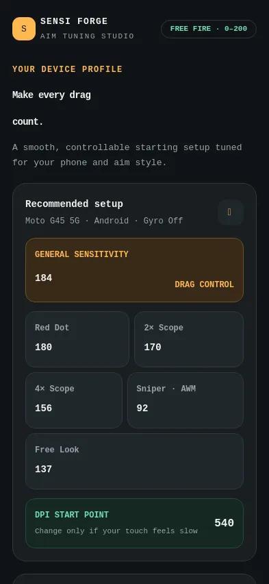 Pro Headshot Sensi Finder