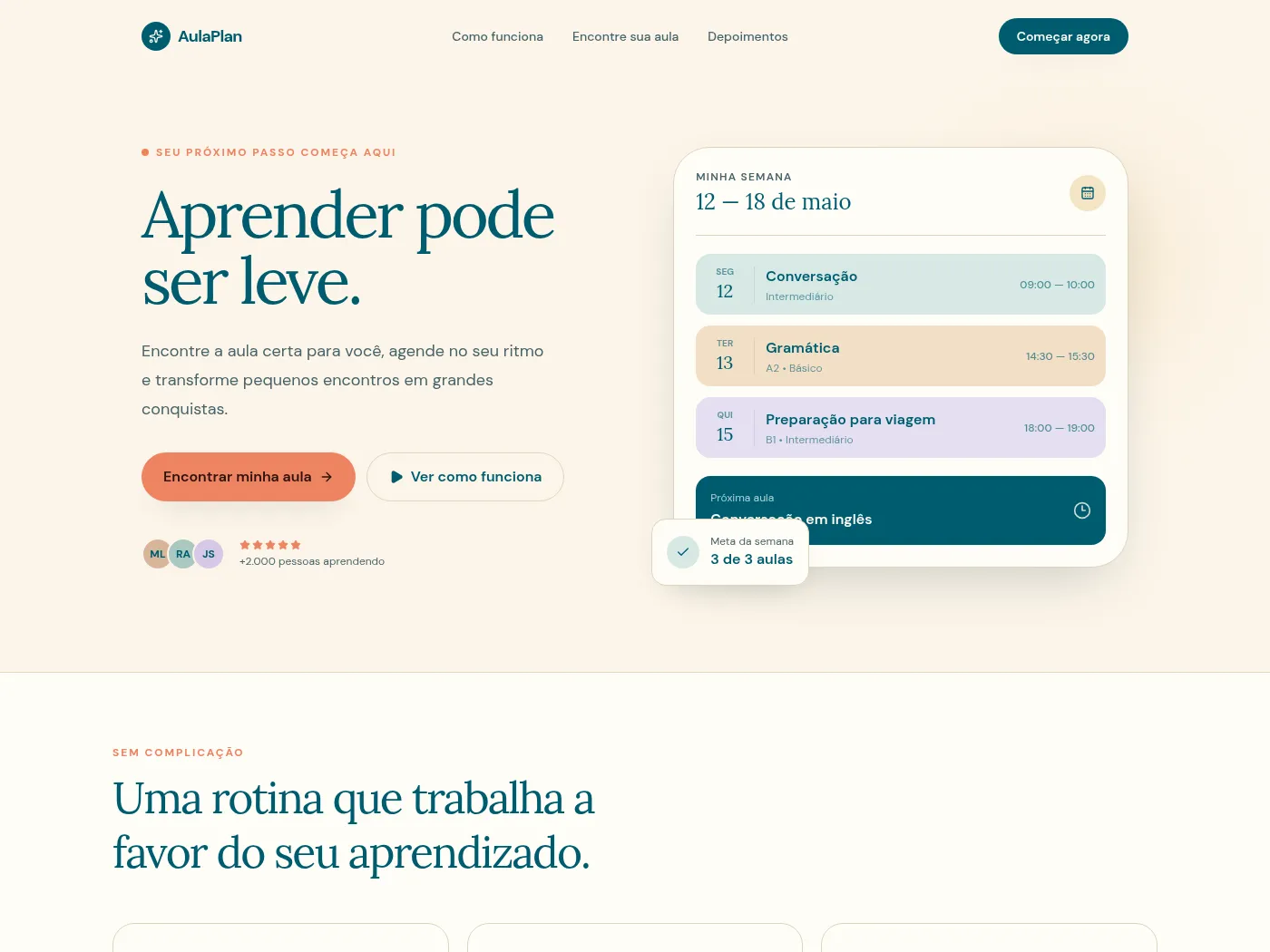 AulaPlan Landing Page