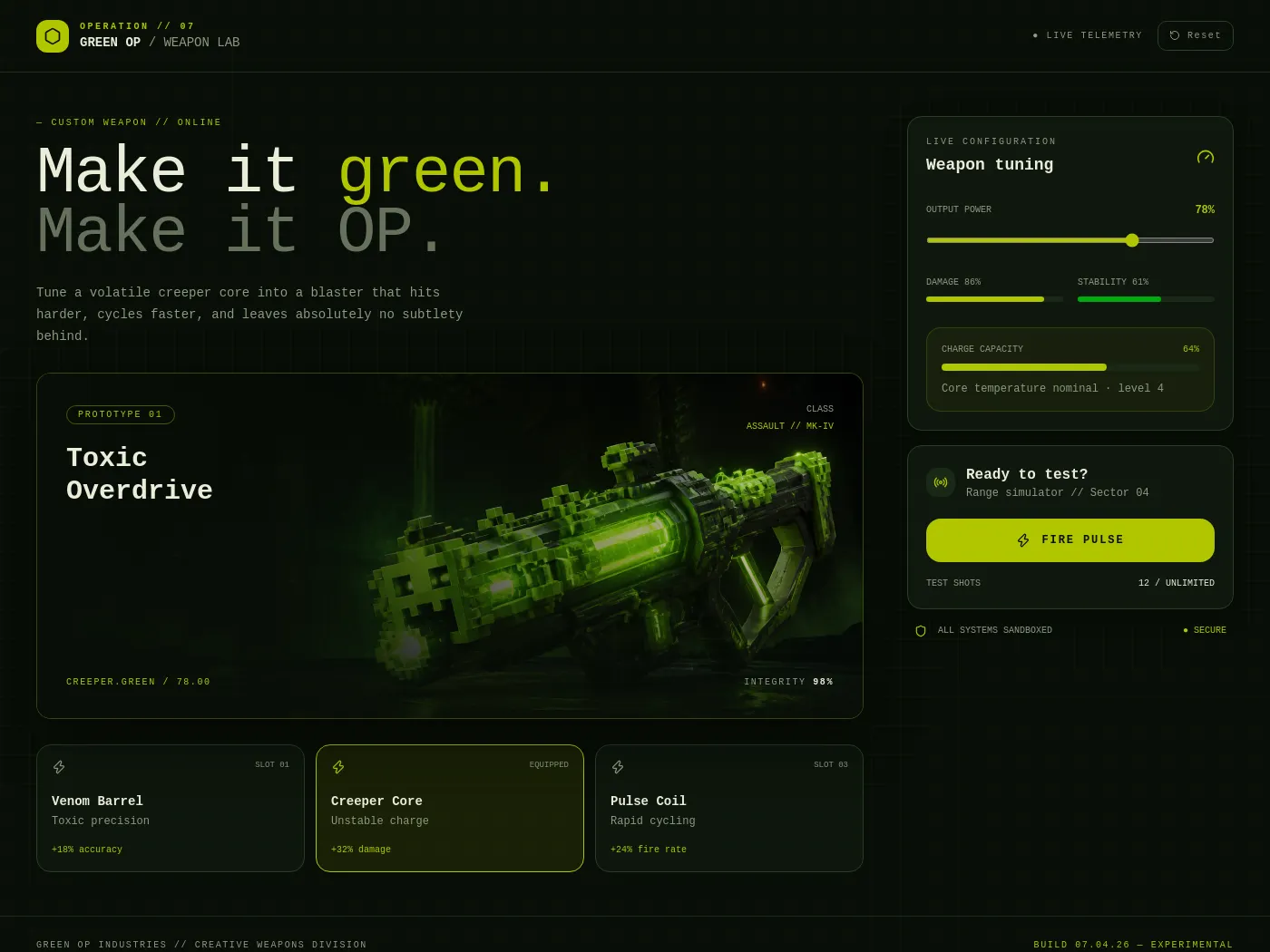 Green OP Creeper Gun