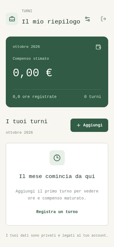 Turni & Salario Tracker