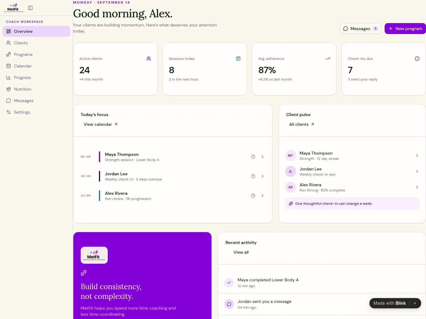 MetFit Fitness Platform