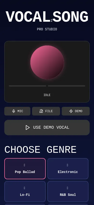 Vocal2Song Pro Studio