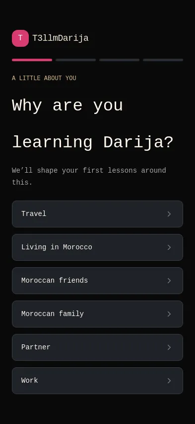 T3llmDarija MVP Platform