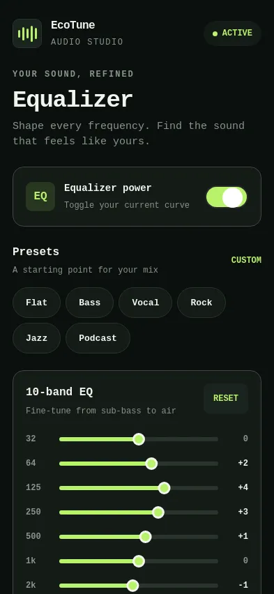 EcoTune Equalizer App