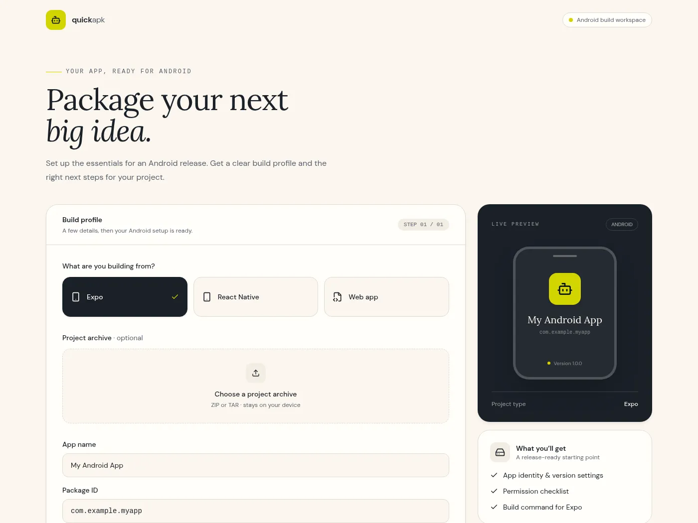 Quick APK Generator