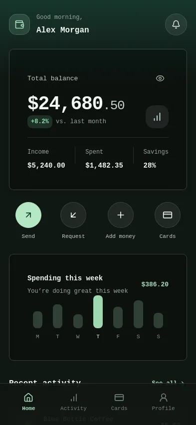 LiquidGlass Fintech App