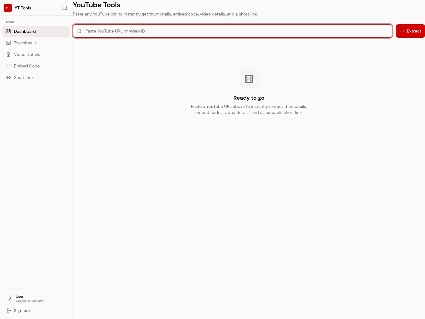 YT Tools Dashboard