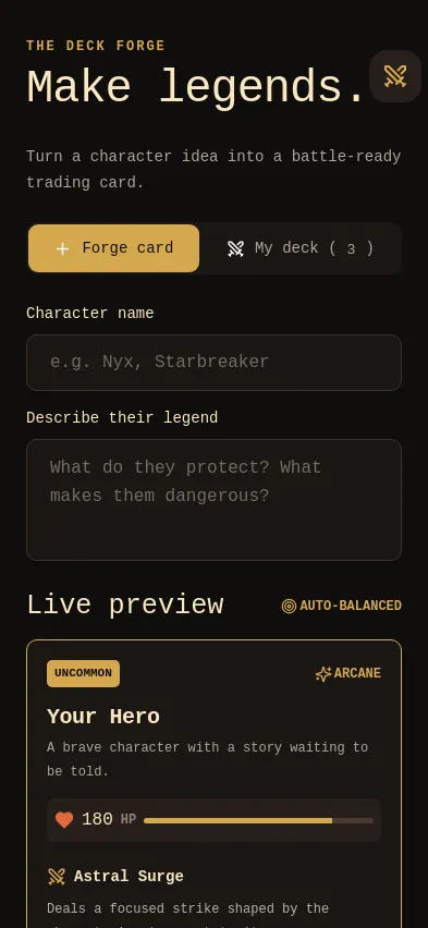 TCG Creator App