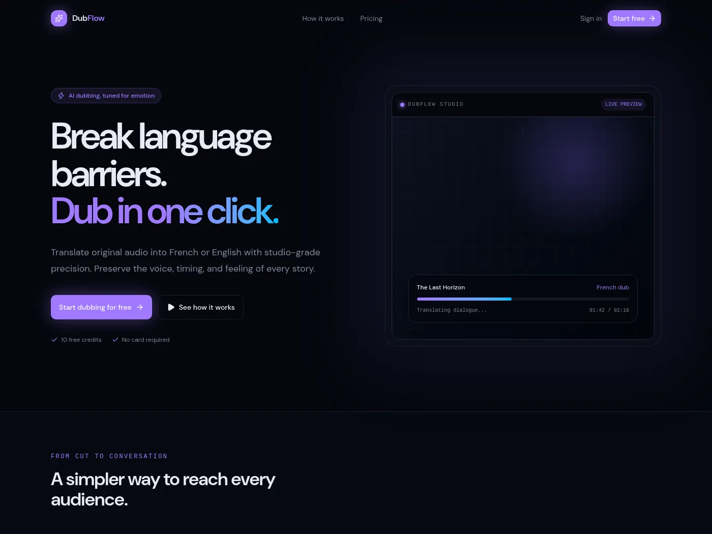 DubFlow SaaS Dubbing Platform