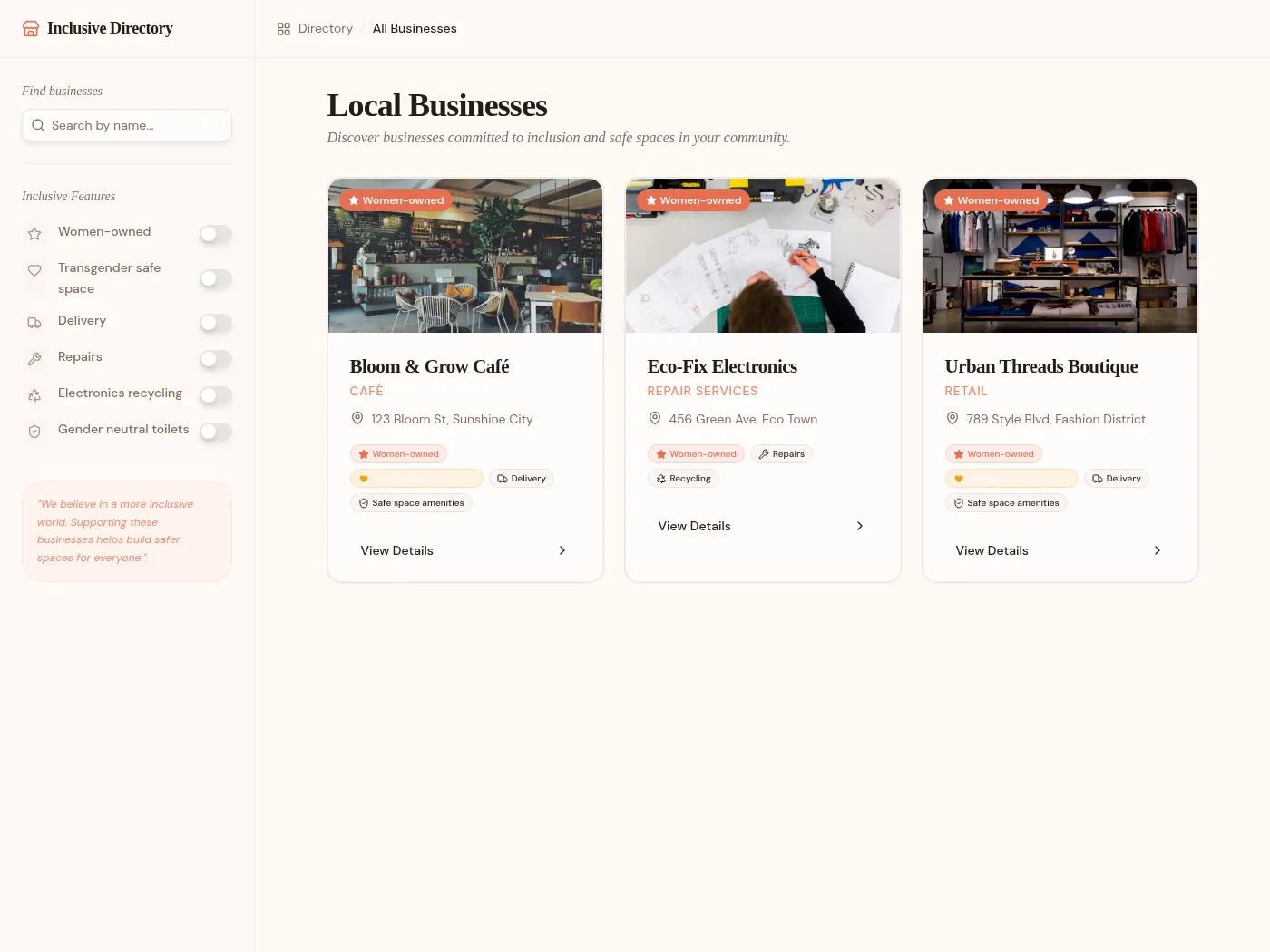 Inclusive Services Finder