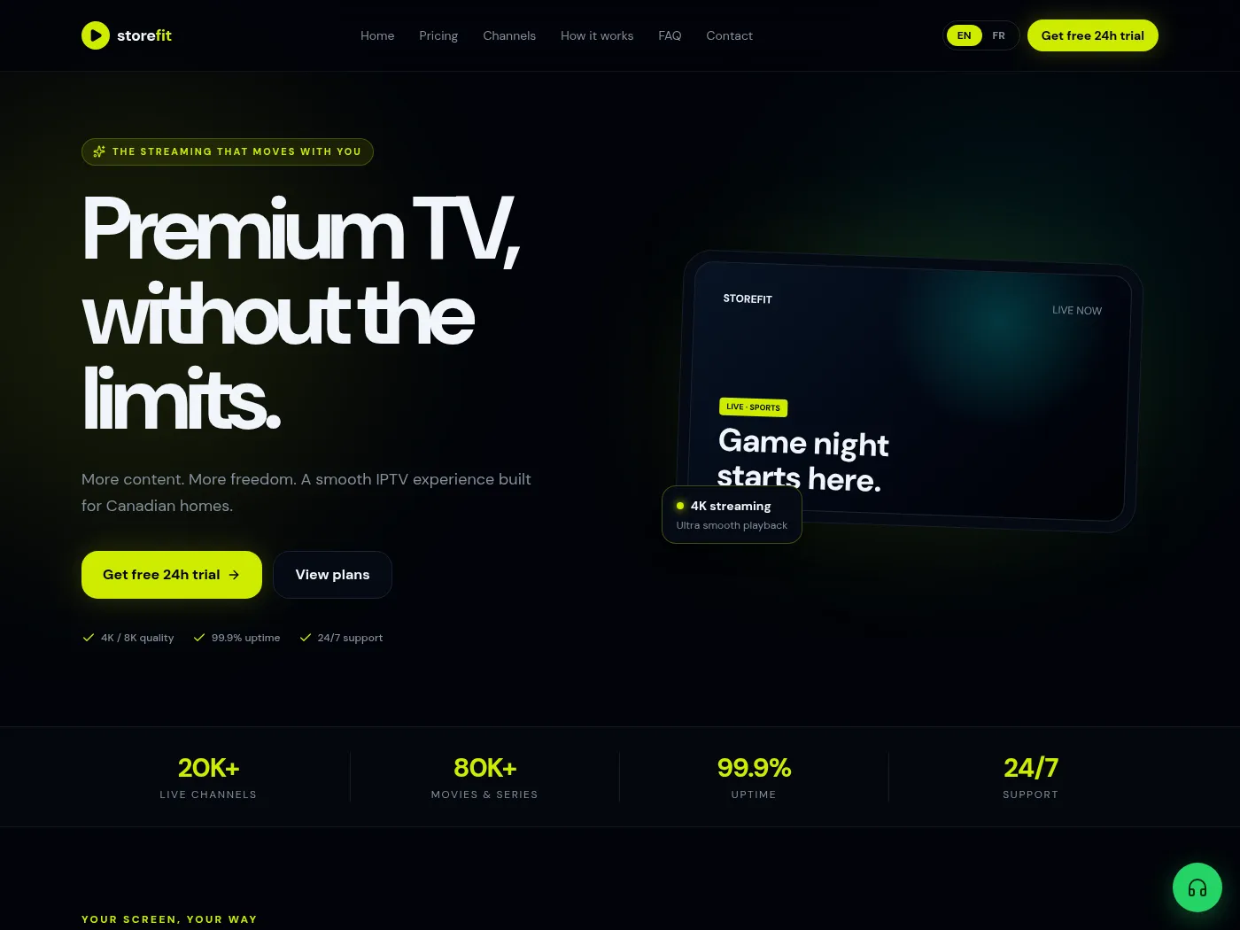 Storefit IPTV Website