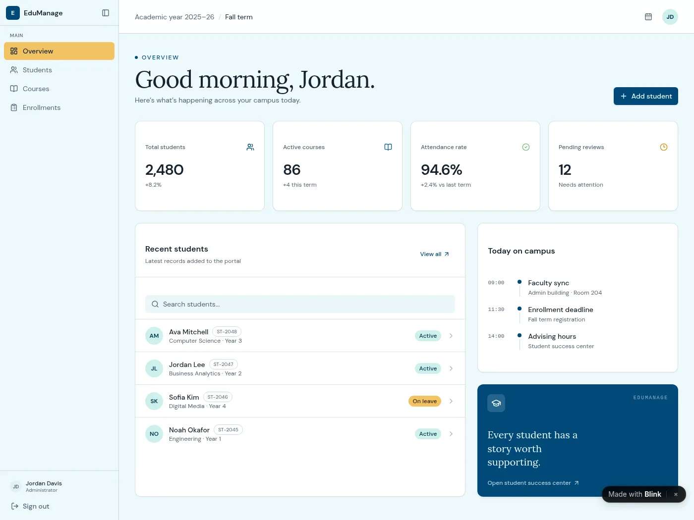EduManage Portal