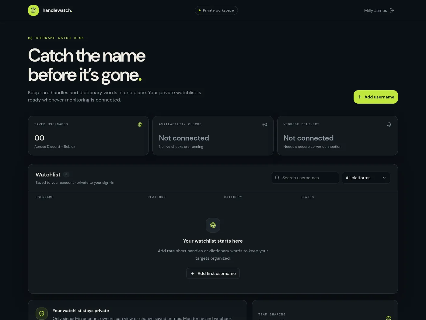Username Snipe Alerts