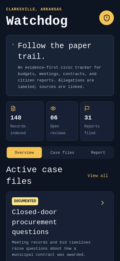 Clarksville Watchdog App