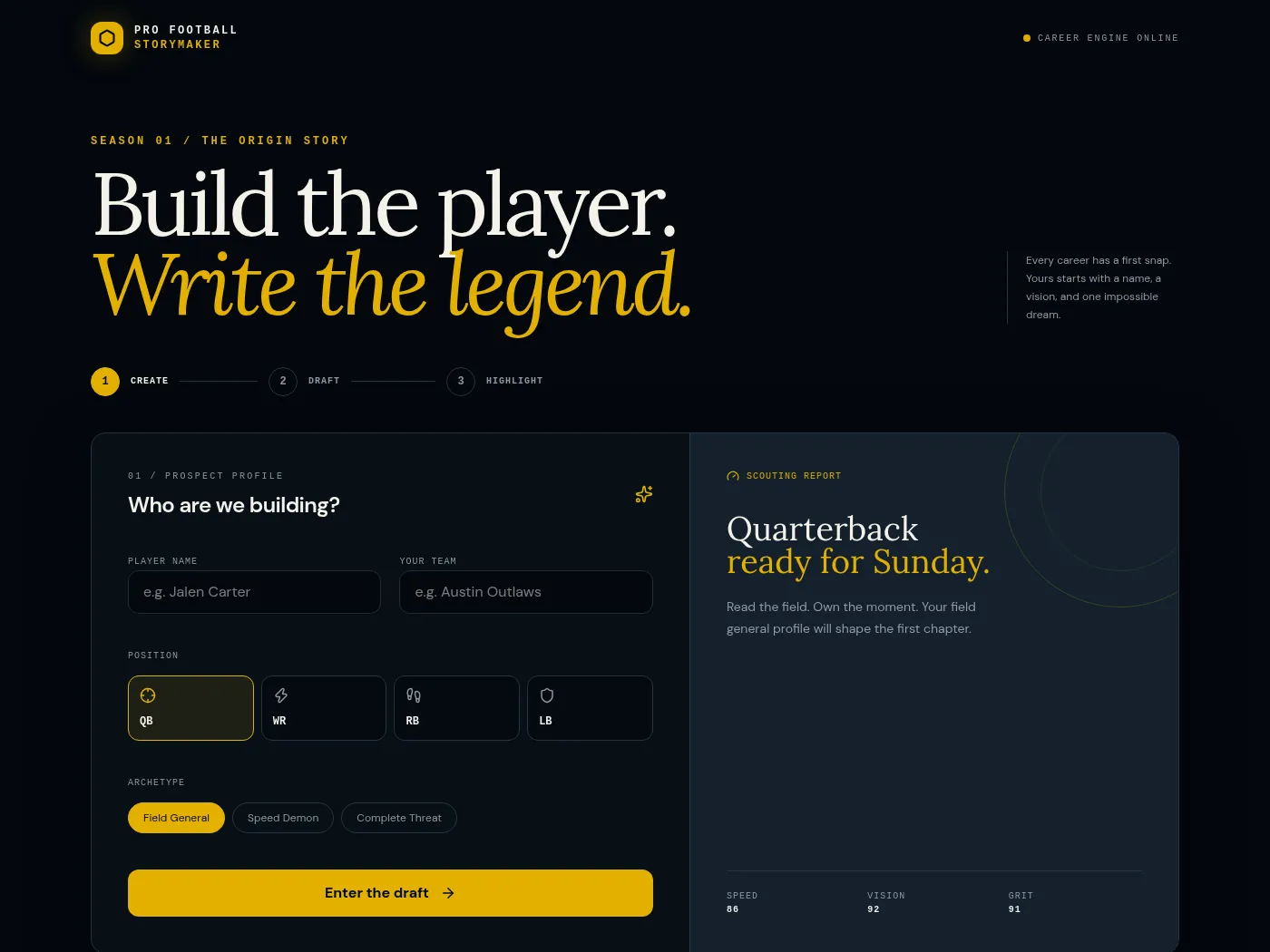 Pro Football Storymaker