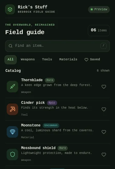 Rick's Stuff Bedrock