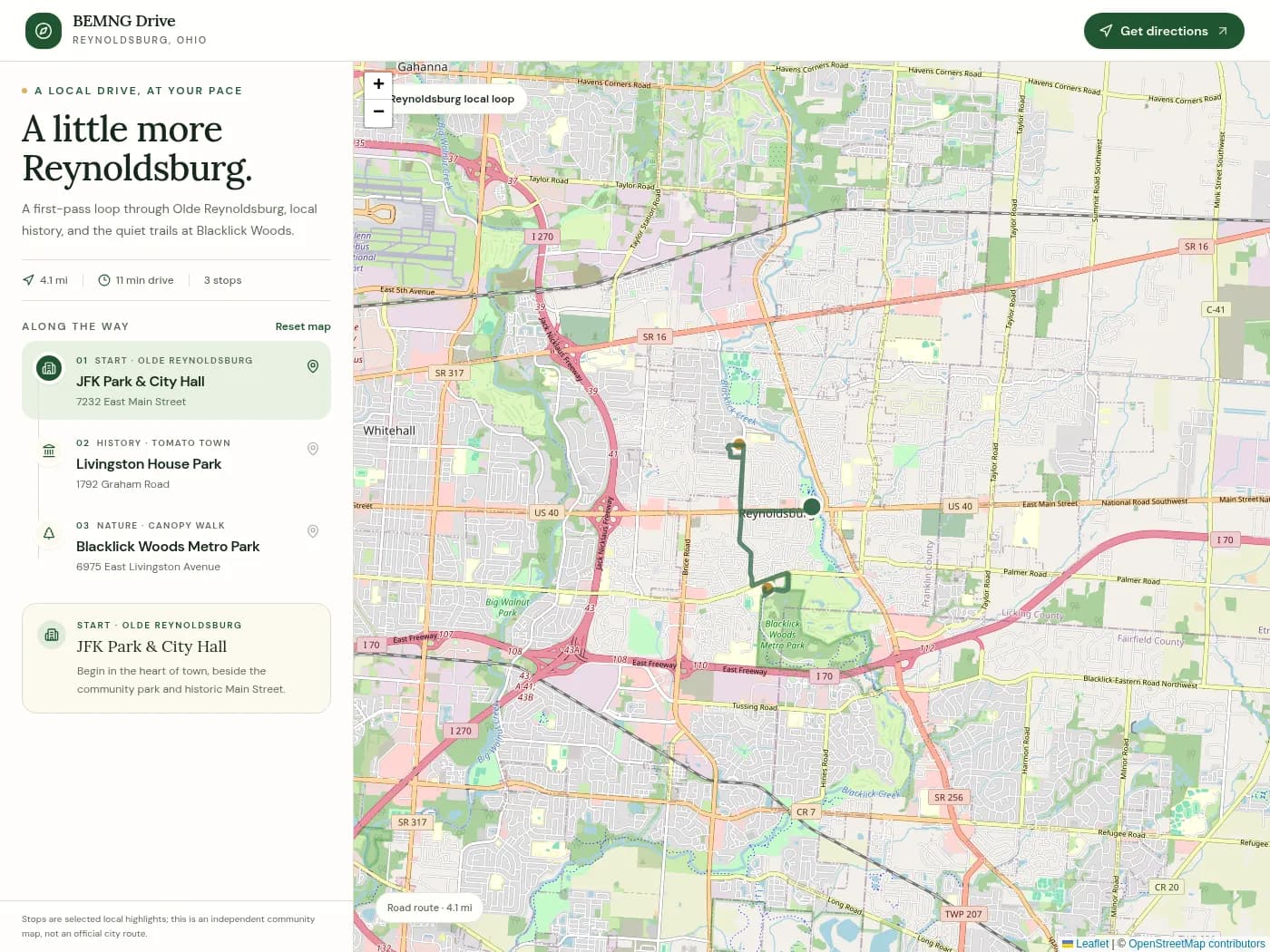 Reynoldsburg BEMNG Map
