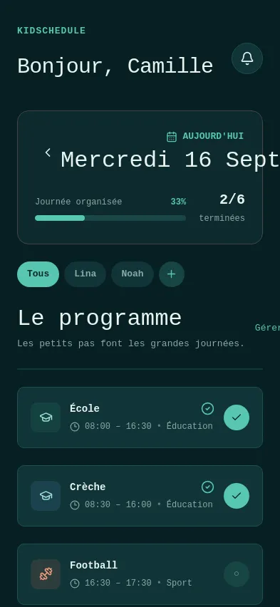 KidSchedule Tracker