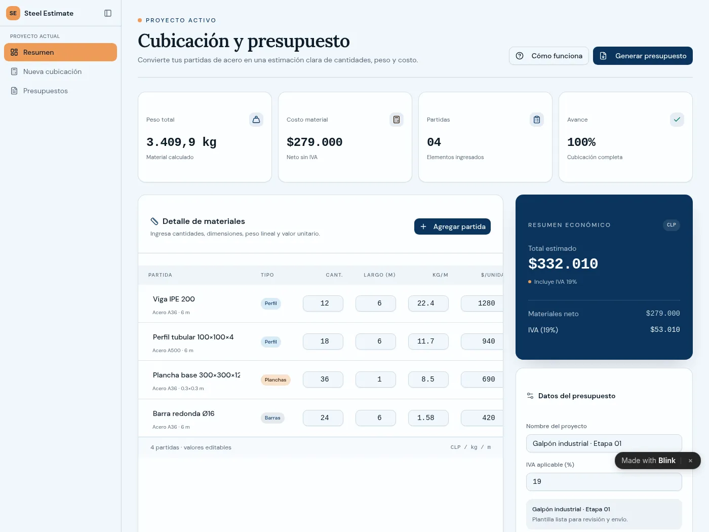 Steel Estimate Pro