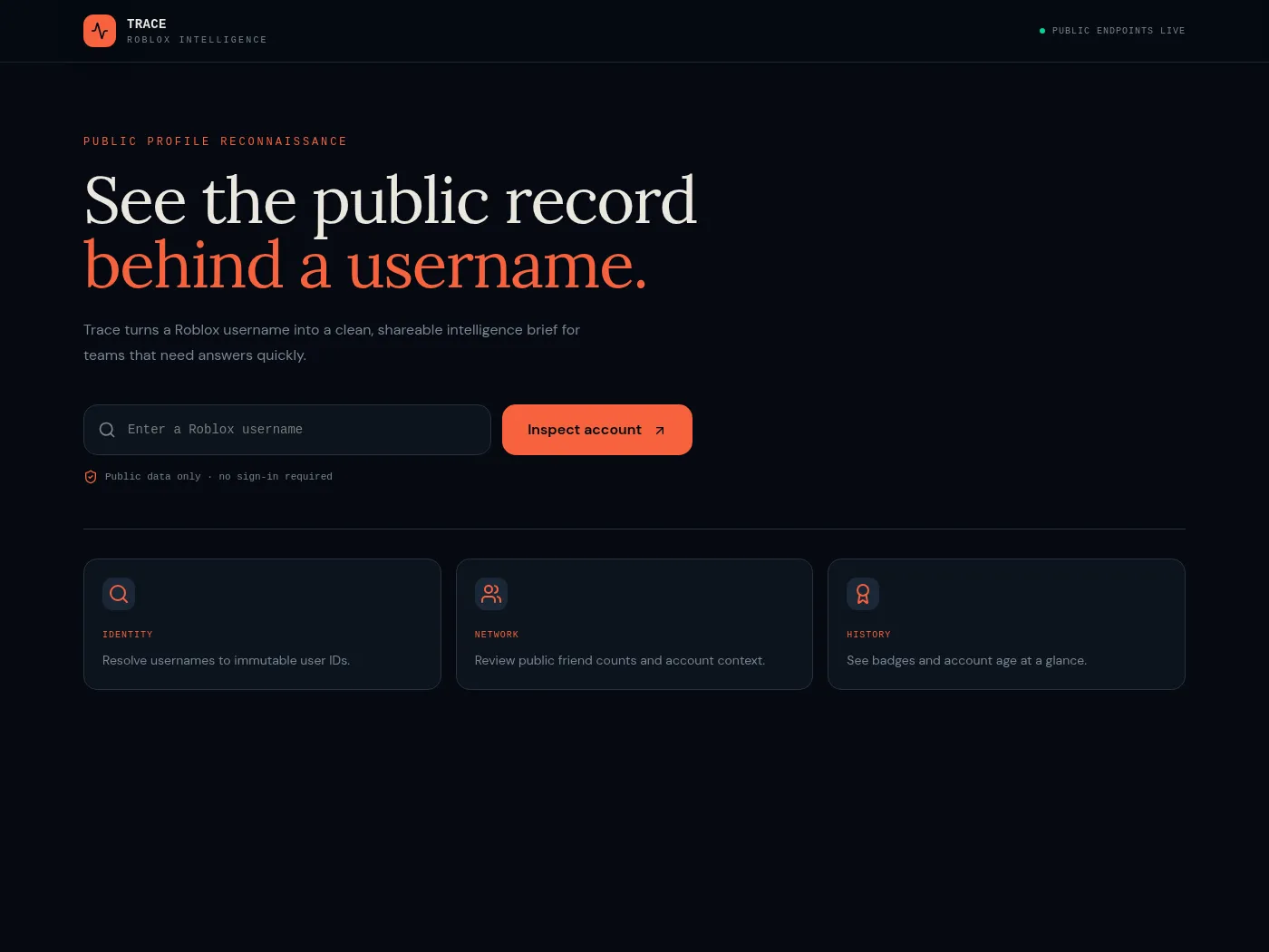Roblox OSINT Portal