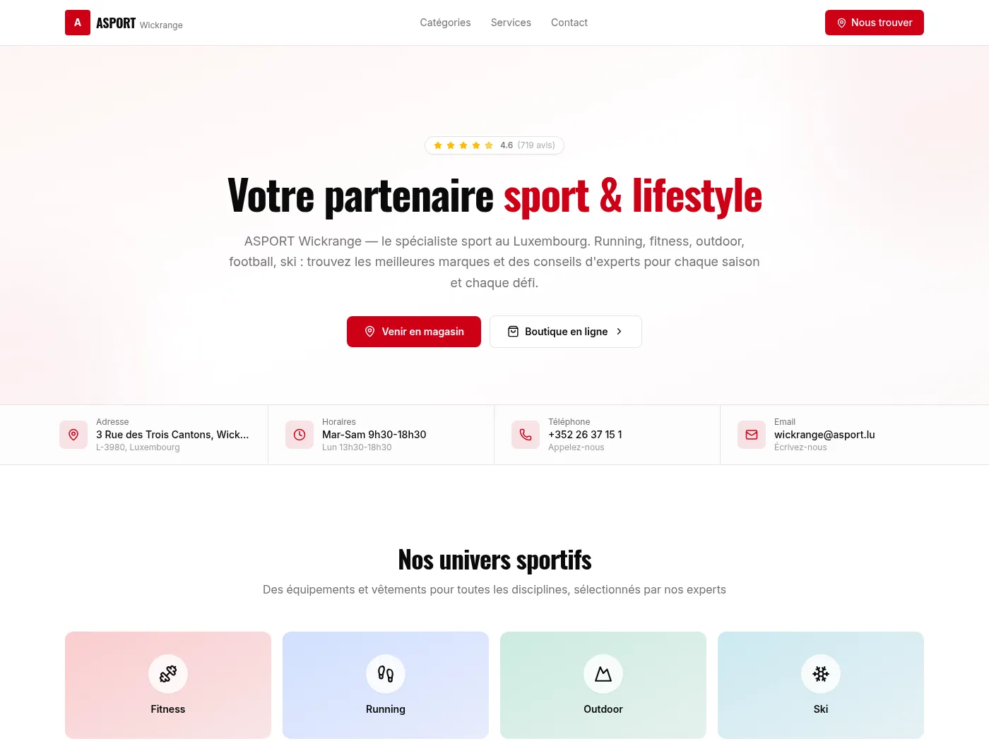 ASPORT Wickrange Website