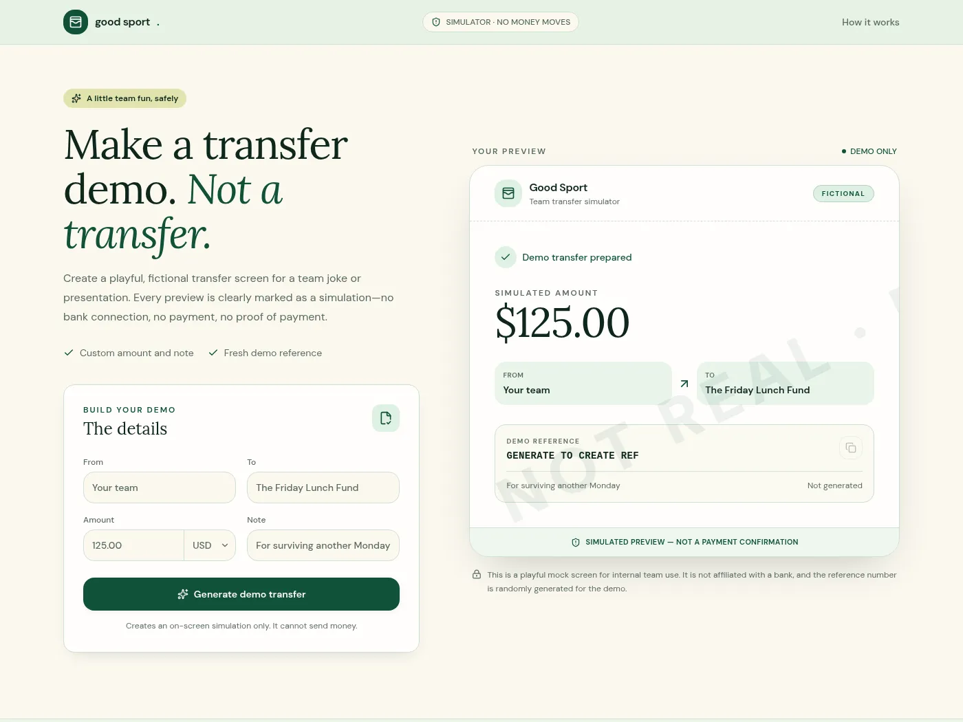 Prank Transfer Generator