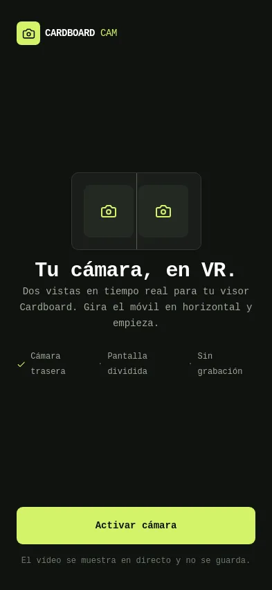 Cardboard VR Camera Live