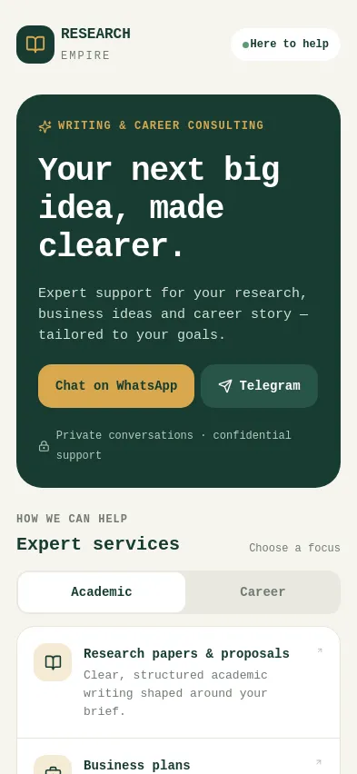 Research Empire Mobile