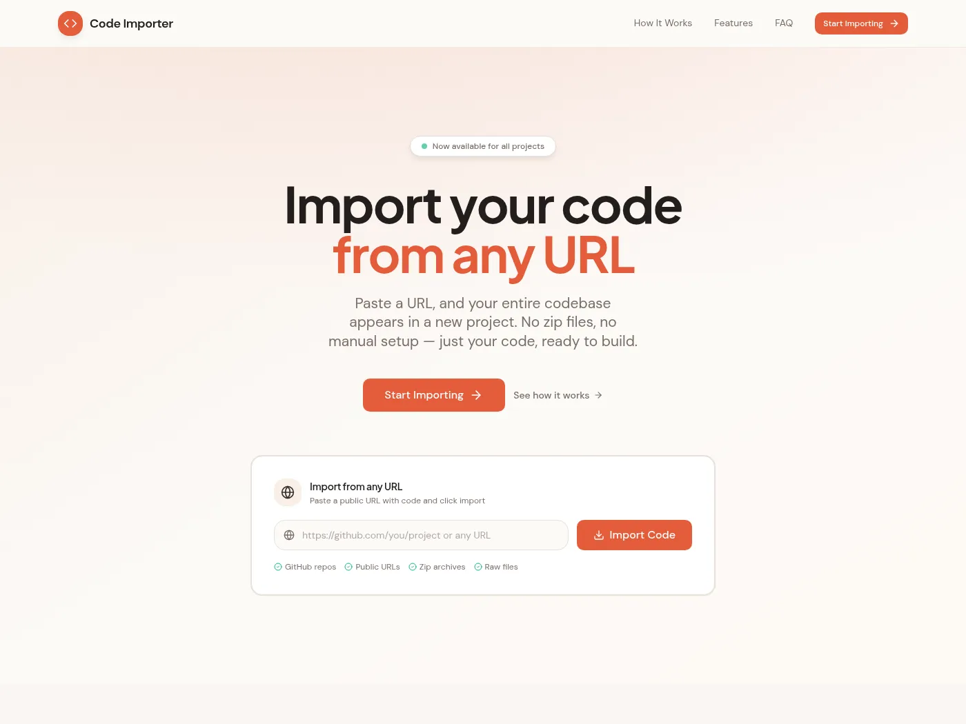 Code Import Website