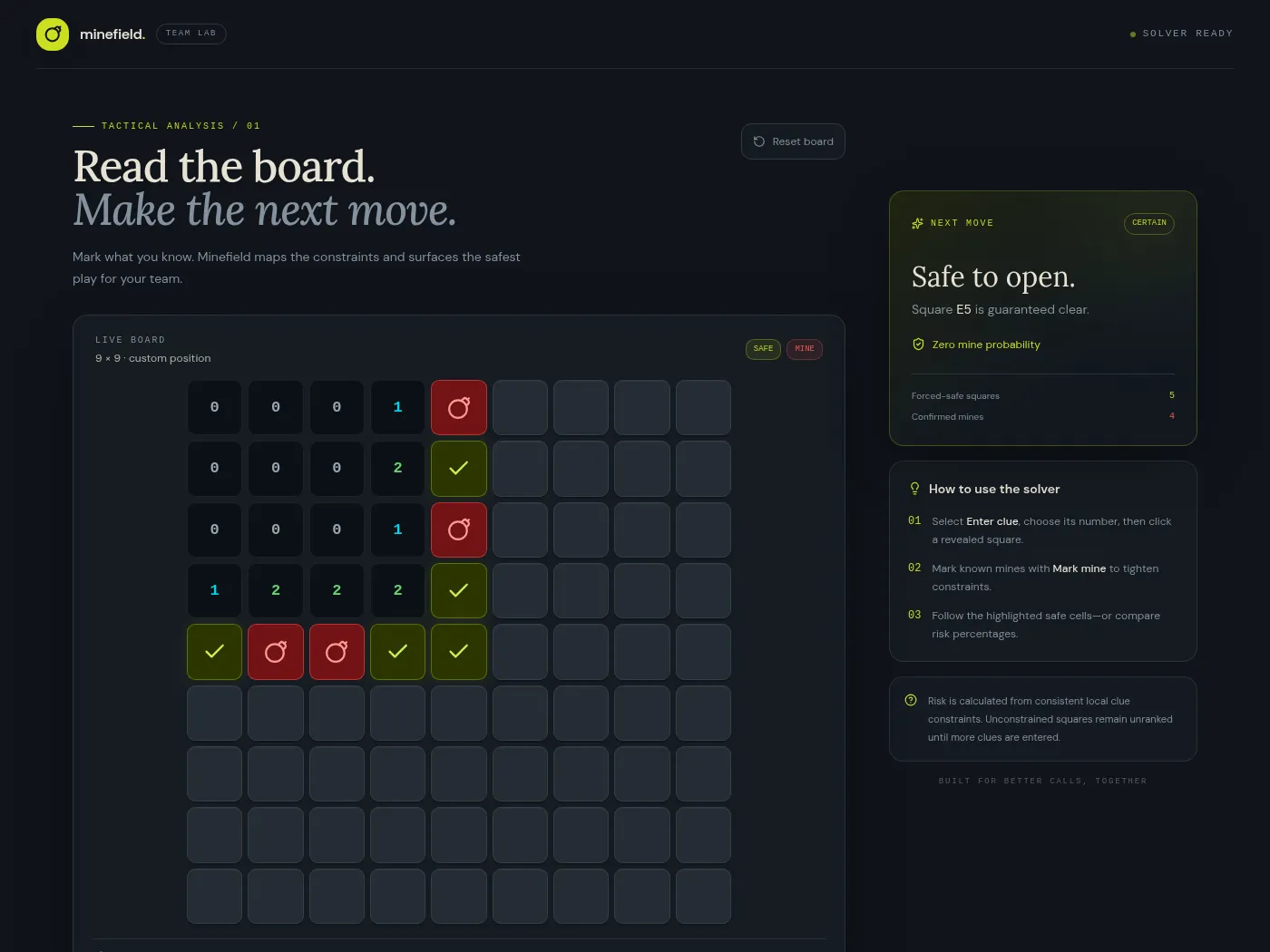Minesweeper Insight Tool