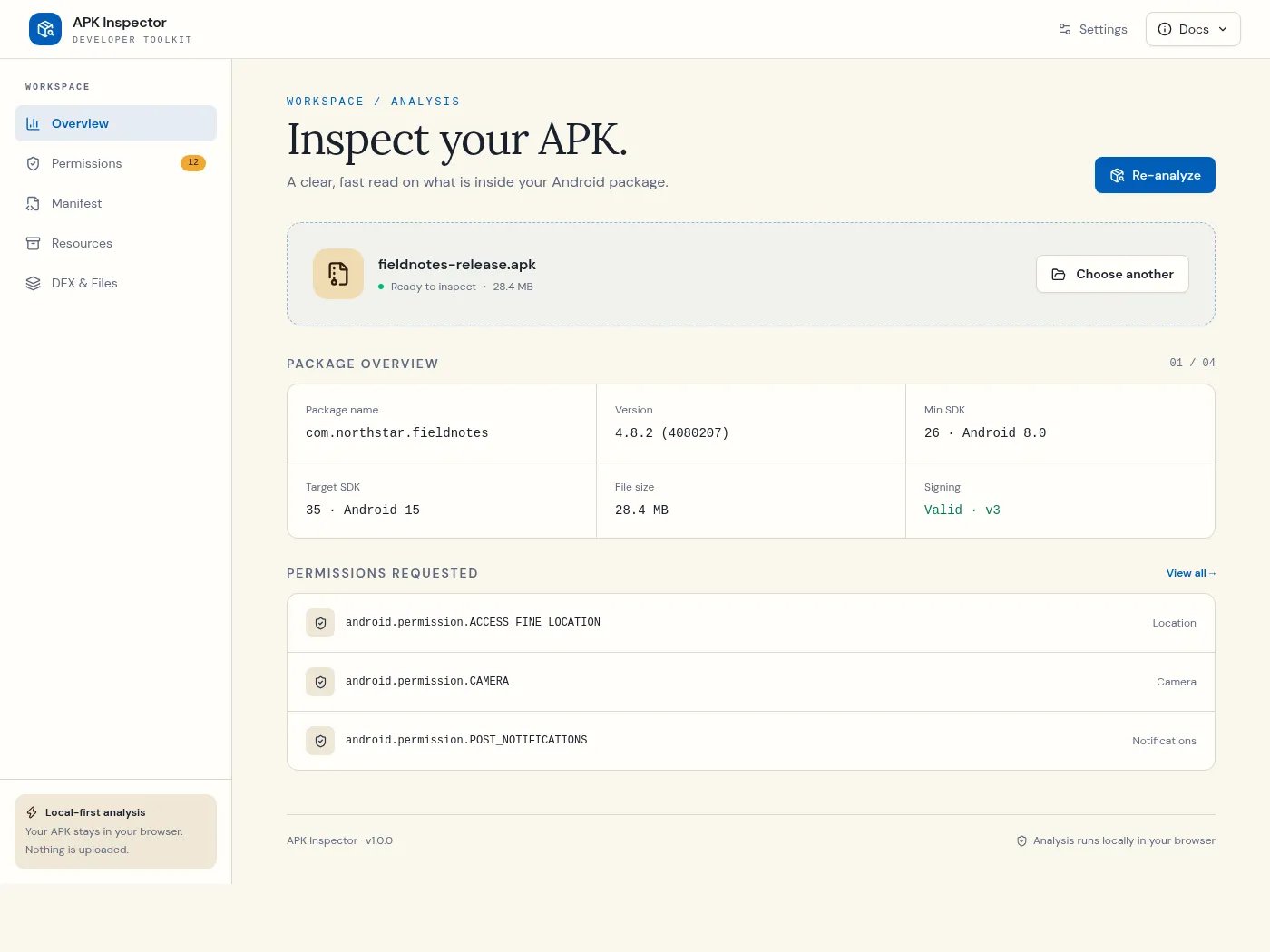 APK Analyzer Tool