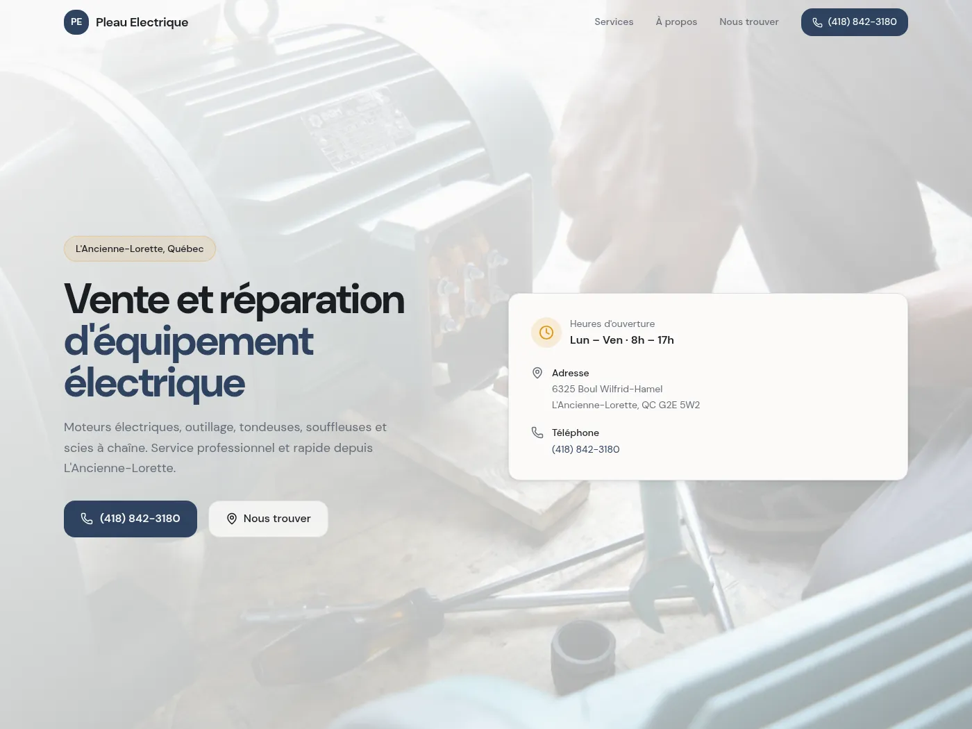 Pleau Electrique Web Presence