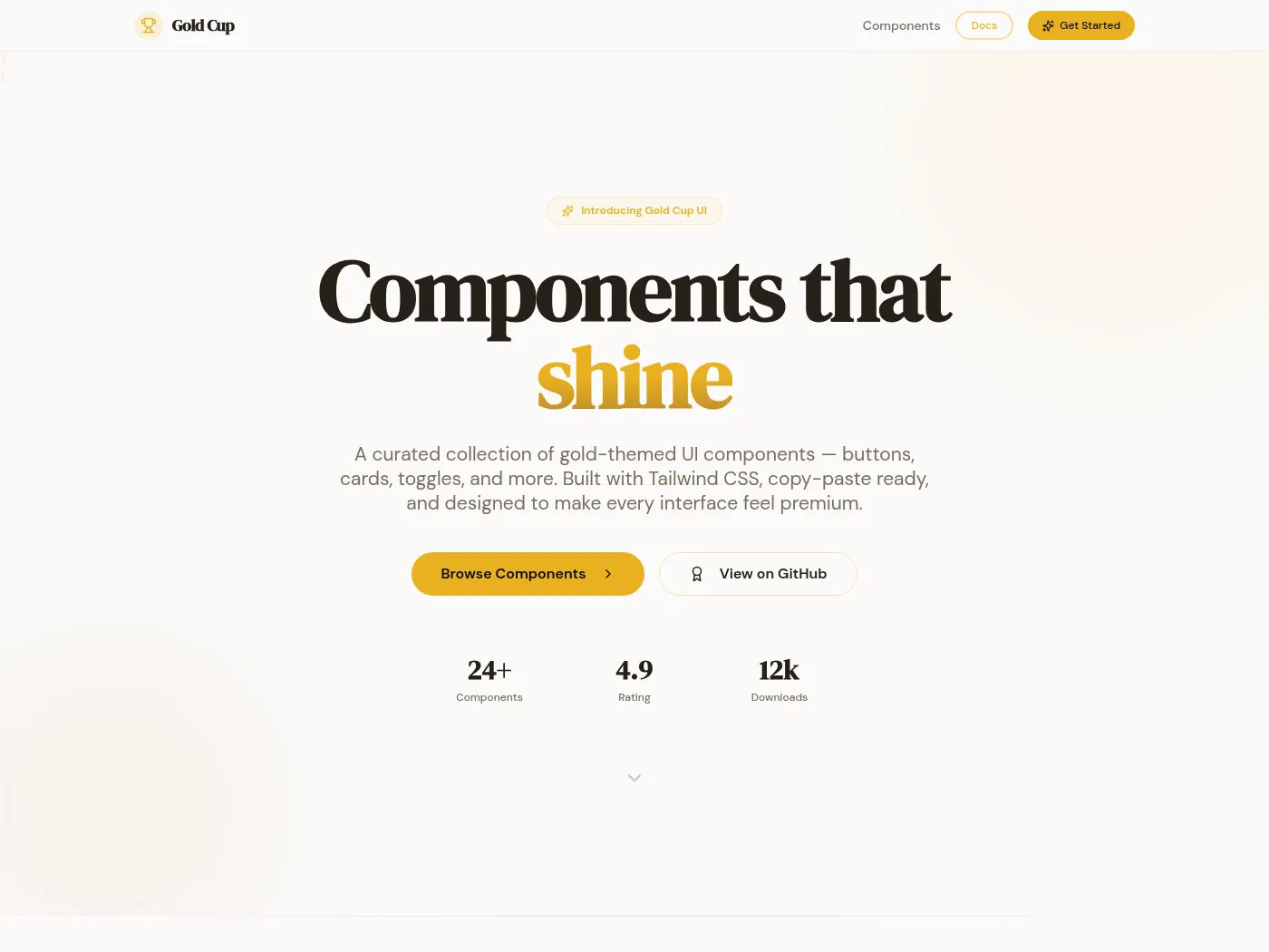Gold Cup UI Builder